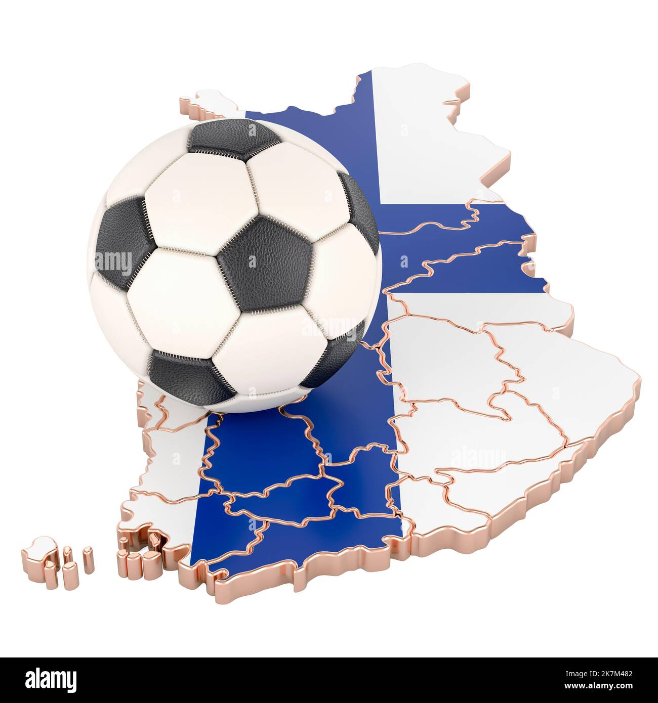 Football ball with map of Finland concept, 3D rendering isolated on ...