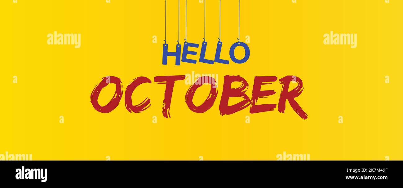 Hello October typography illustration with attractive background Stock ...