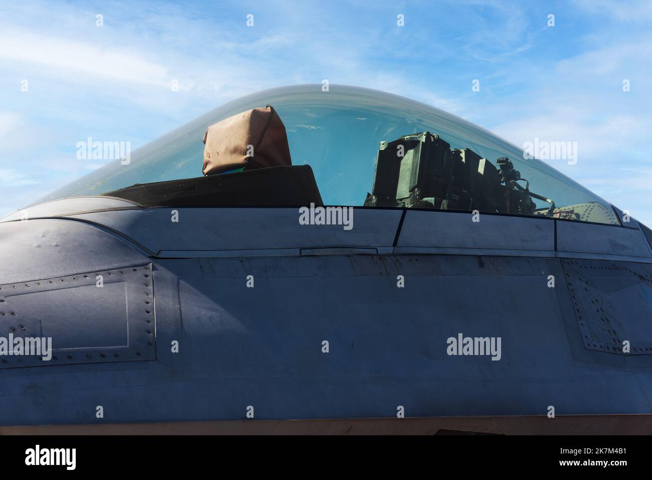 F-22 Raptor cockpit at Edwards Air Force Base, CA on 10/16/2022 Stock ...