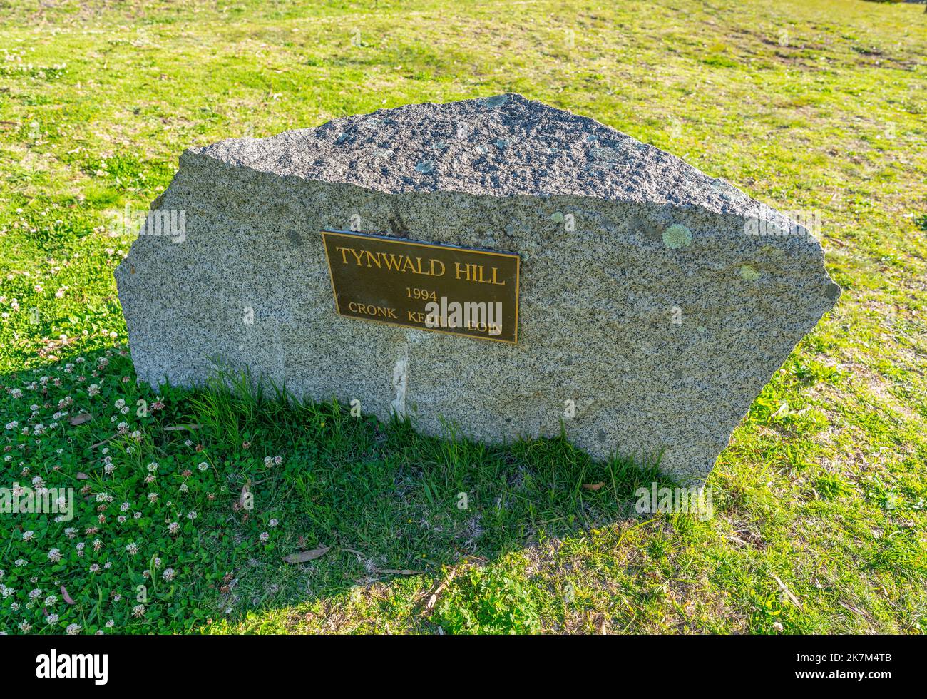Plaque dedicated to Tynwald Hill to celebrate the Isle of Man National ...