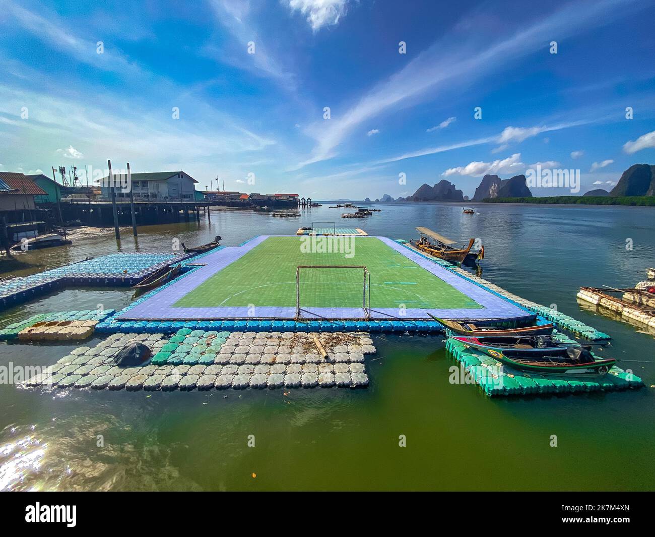Ko Panyi or Koh Panyee floating football field in the muslim fishing ...