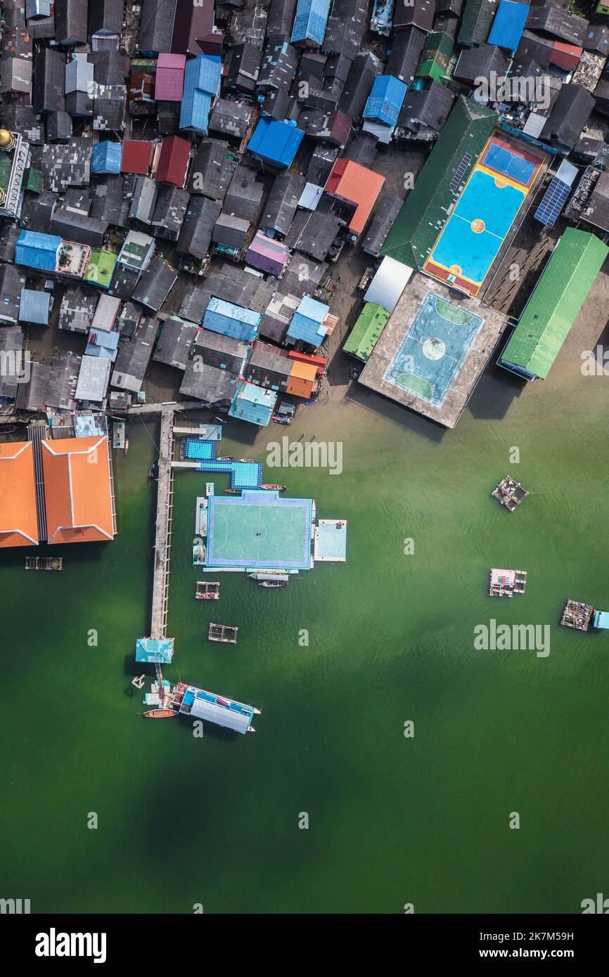 Ko Panyi or Koh Panyee floating football field in the muslim fishing ...