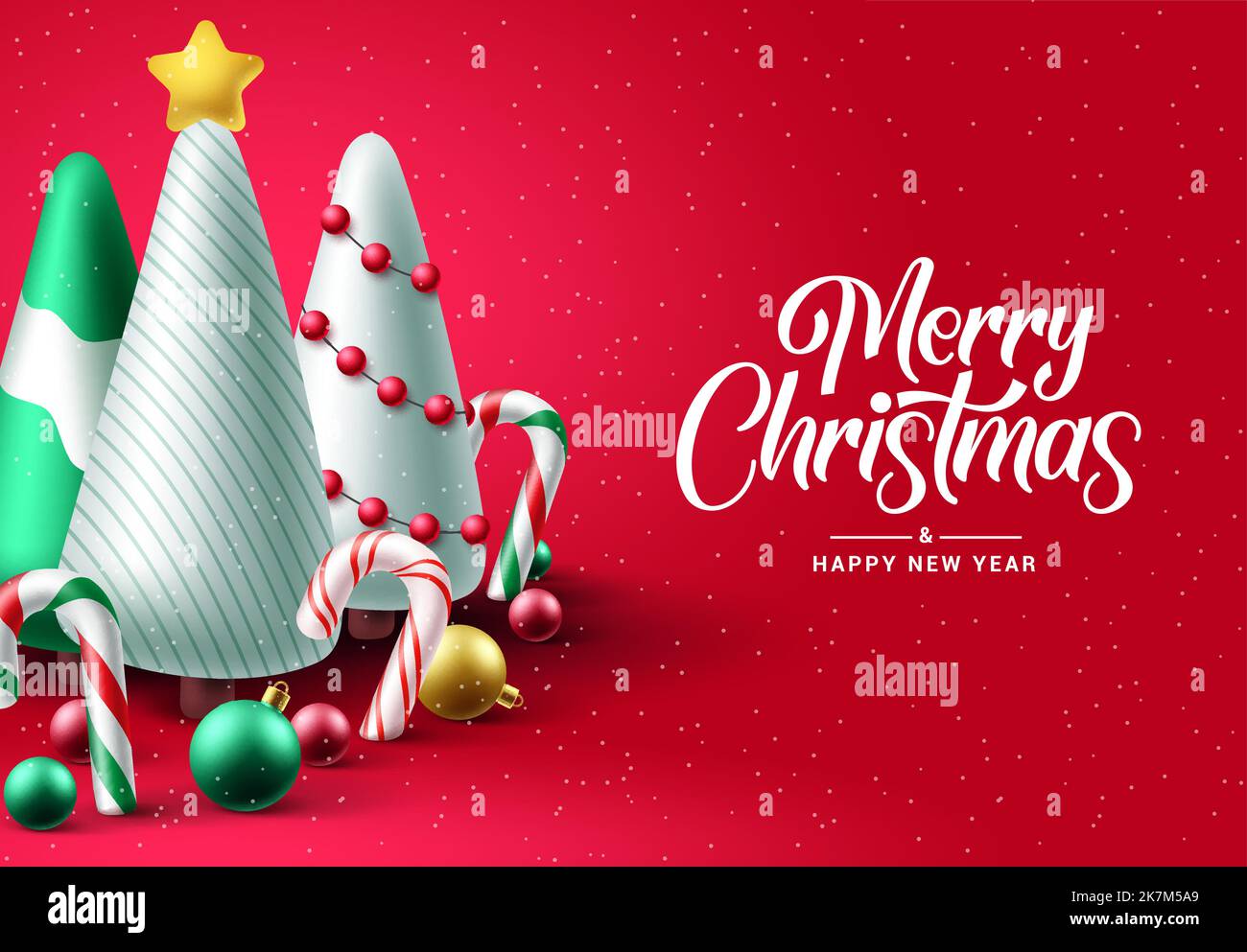 Merry christmas text vector background design. Christmas fir tree ...