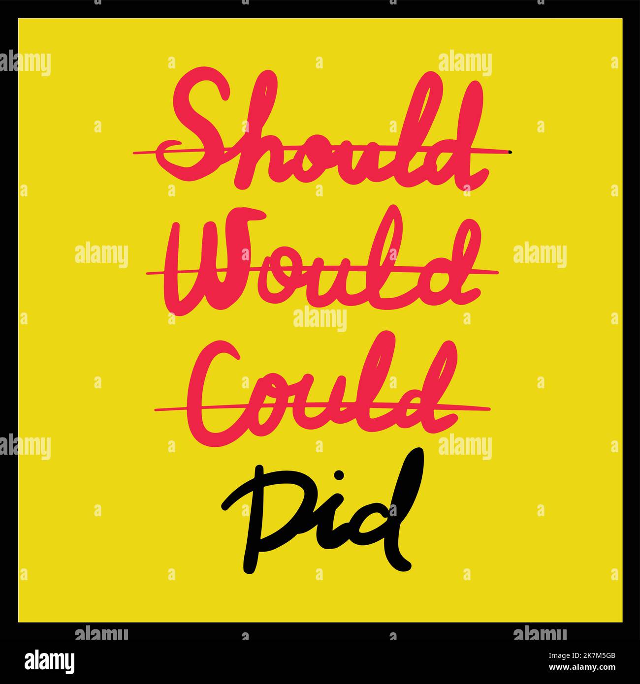 Should, would, could, did creative vector lettering typography ...