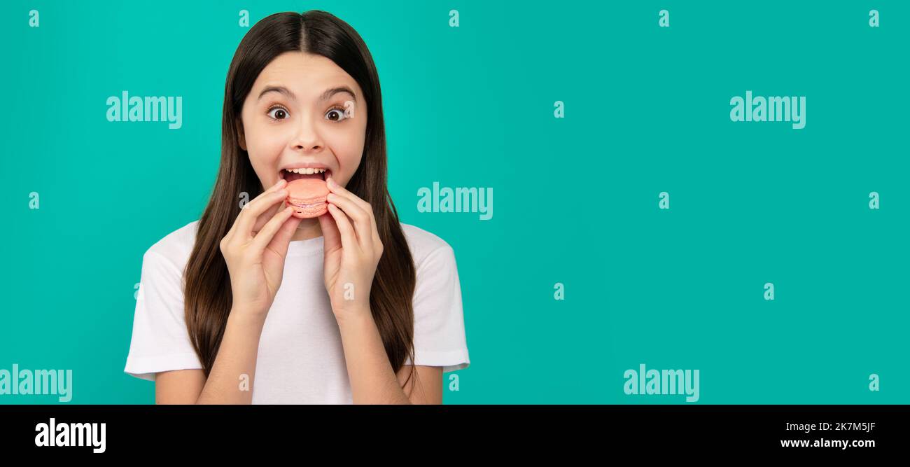 just one bite. macaroon cookie. confectionery. sweet french cakes. teen ...