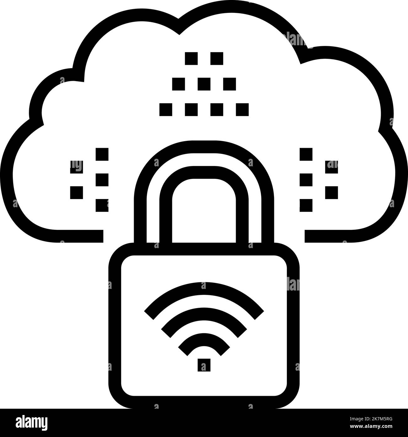 internet padlock line icon vector illustration Stock Vector Image & Art ...