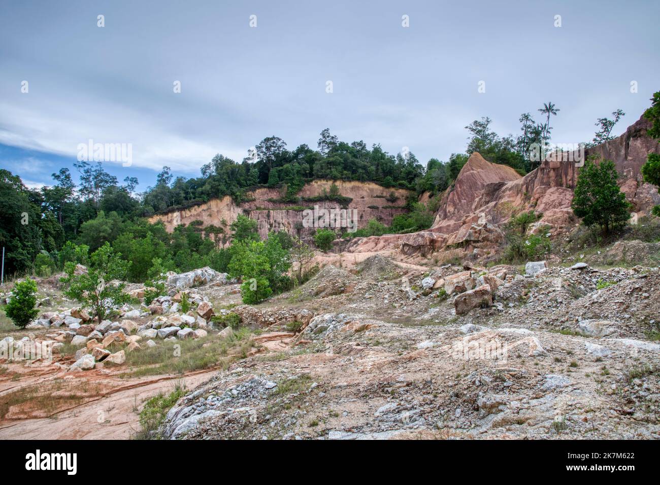 erosion scene around the quarry landscape area Stock Photo - Alamy