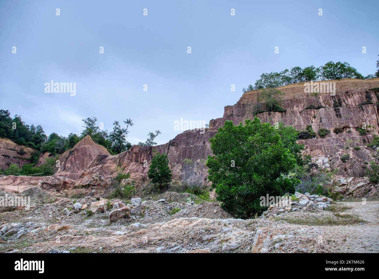 erosion scene around the quarry landscape area Stock Photo - Alamy