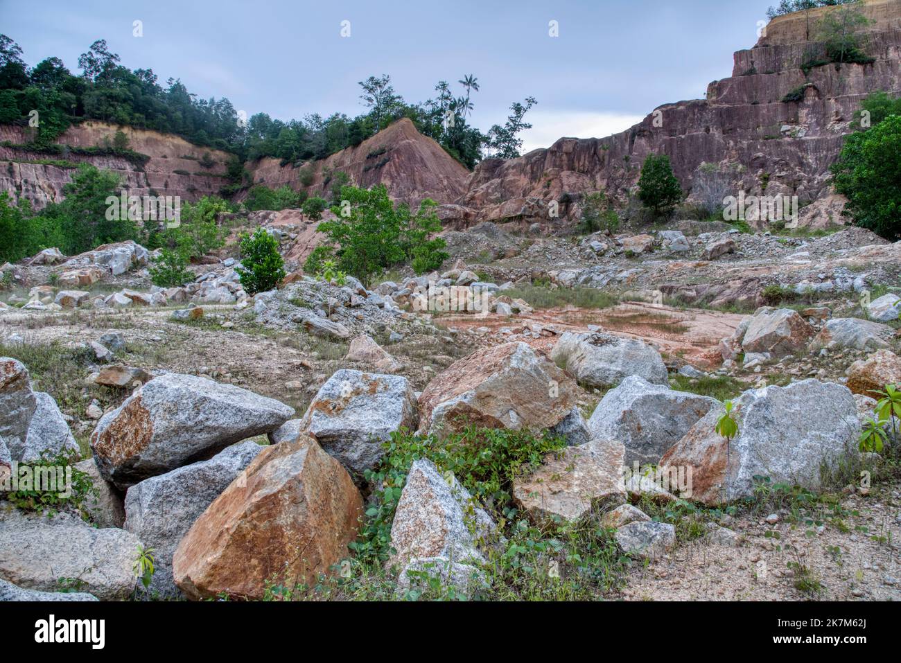 erosion scene around the quarry landscape area Stock Photo - Alamy