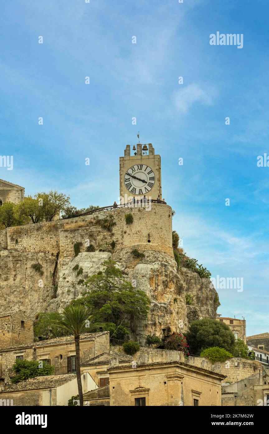 Modica, Italy: 09-21-2022: the beautiful castle of Modica Stock Photo ...
