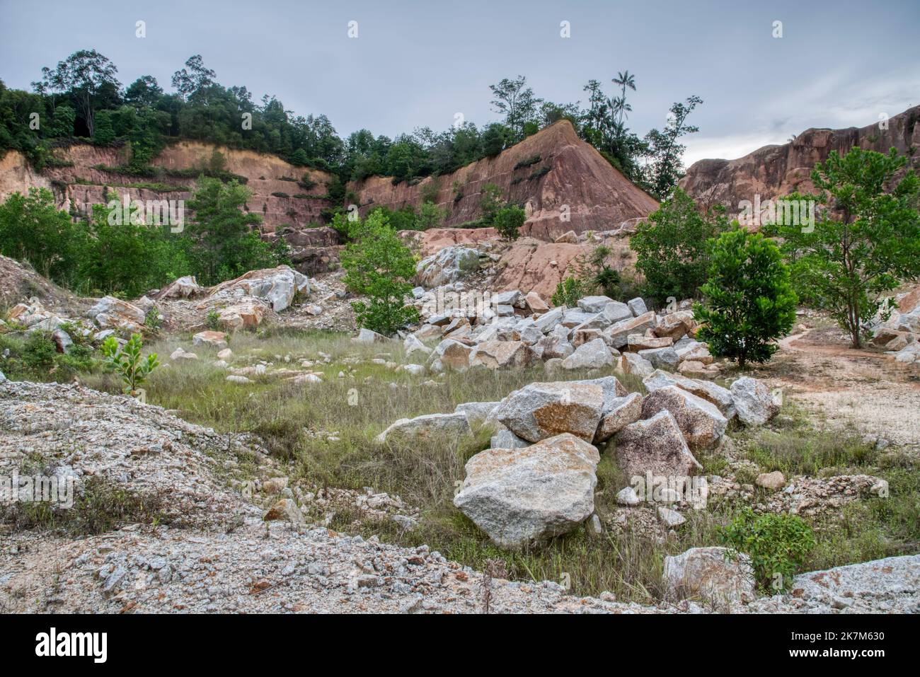 erosion scene around the quarry landscape area Stock Photo - Alamy