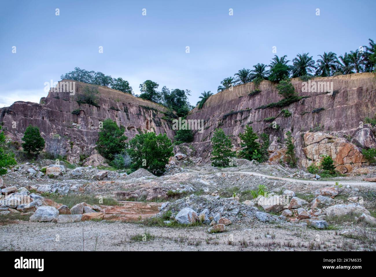erosion scene around the quarry landscape area Stock Photo - Alamy