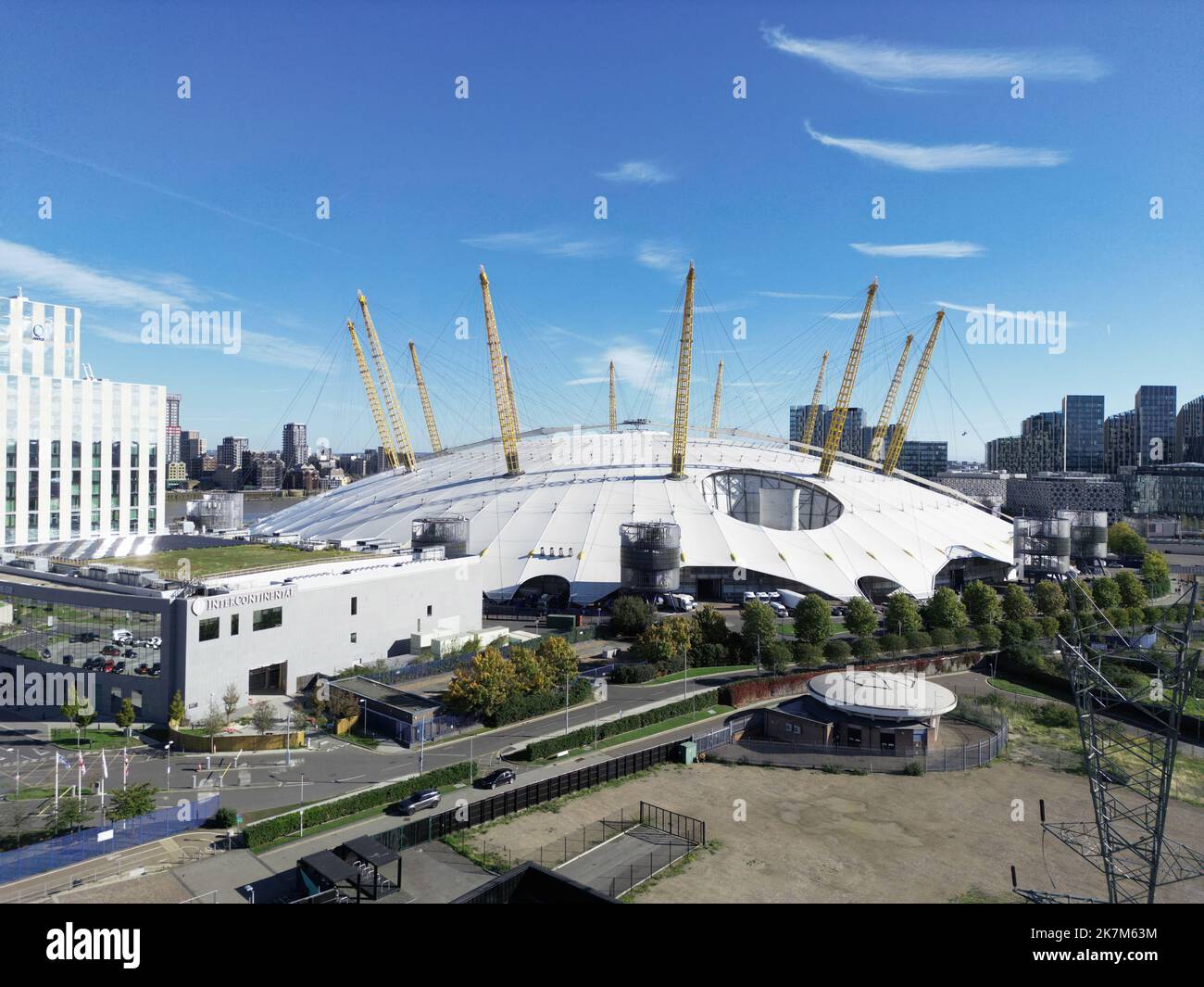 aerial view of the o2 arena on the greenwich peninsula in london Stock ...