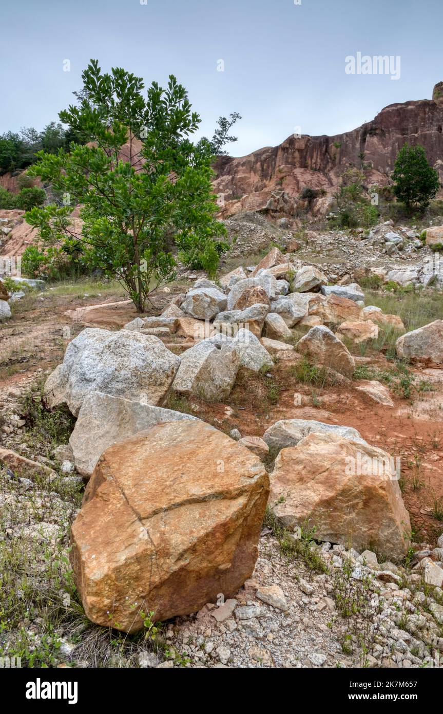 erosion scene around the quarry landscape area Stock Photo - Alamy