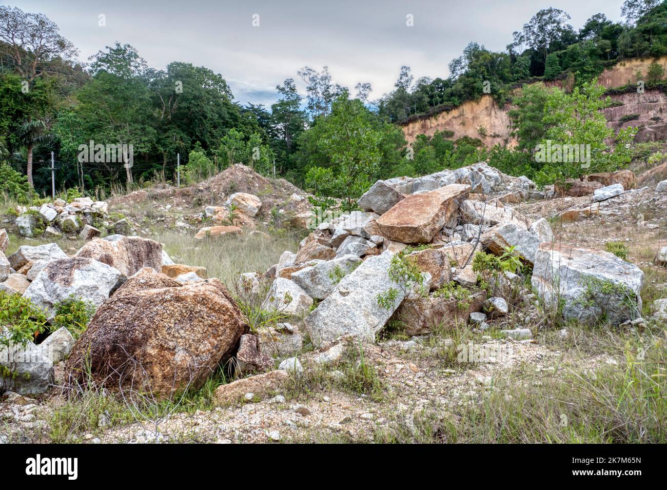 erosion scene around the quarry landscape area Stock Photo - Alamy