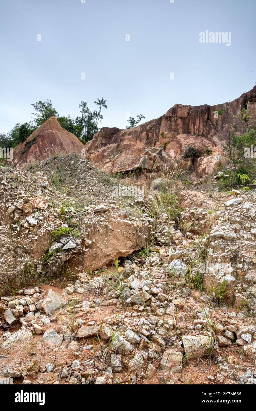 erosion scene around the quarry landscape area Stock Photo - Alamy