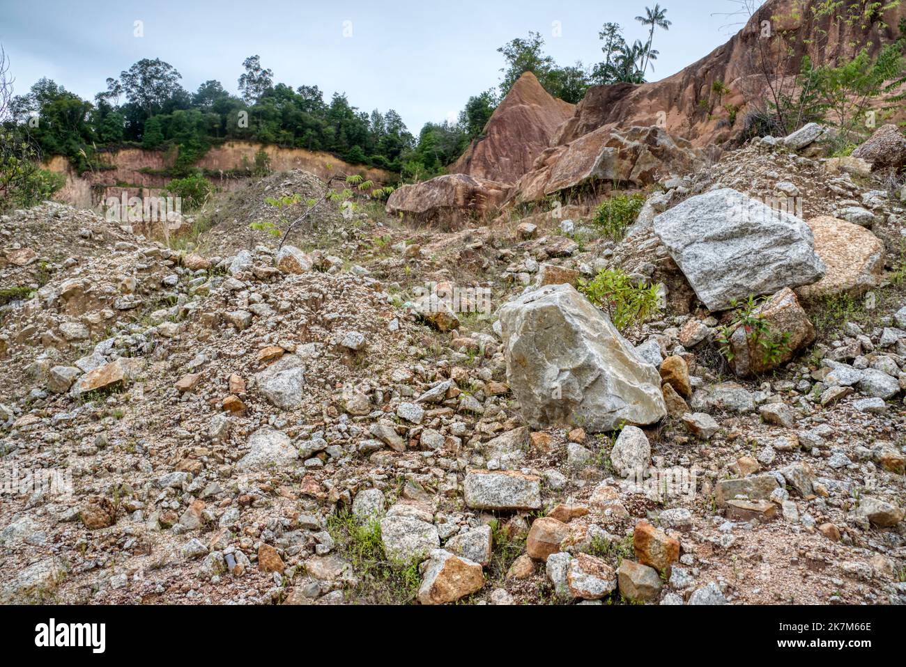 erosion scene around the quarry landscape area Stock Photo - Alamy