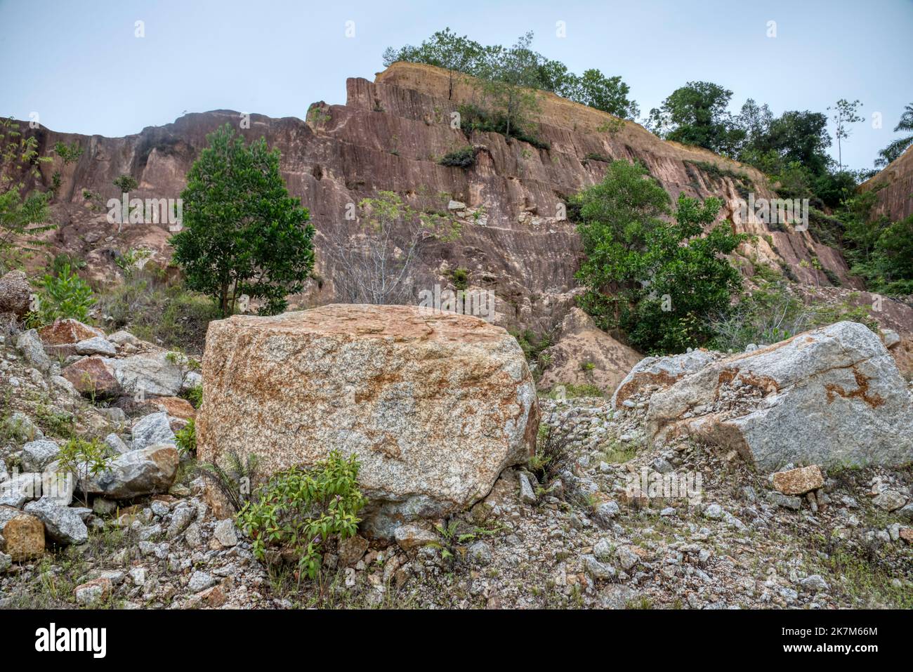 erosion scene around the quarry landscape area Stock Photo - Alamy