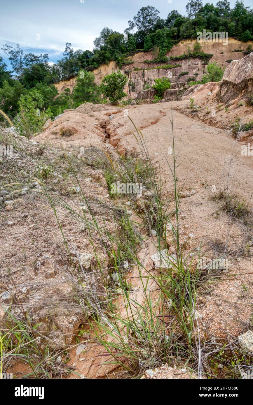 erosion scene around the quarry landscape area Stock Photo - Alamy