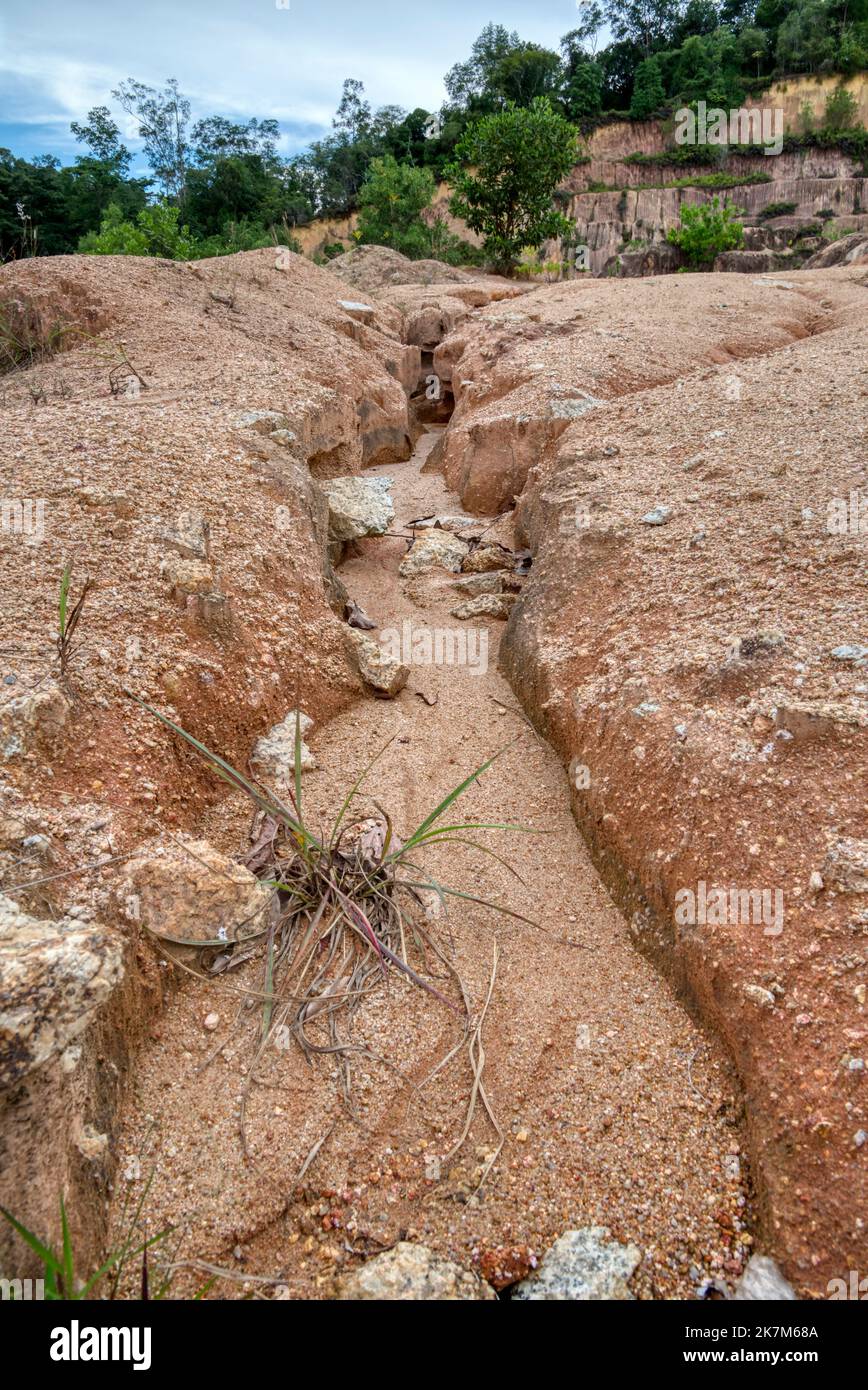 erosion scene around the quarry landscape area Stock Photo - Alamy