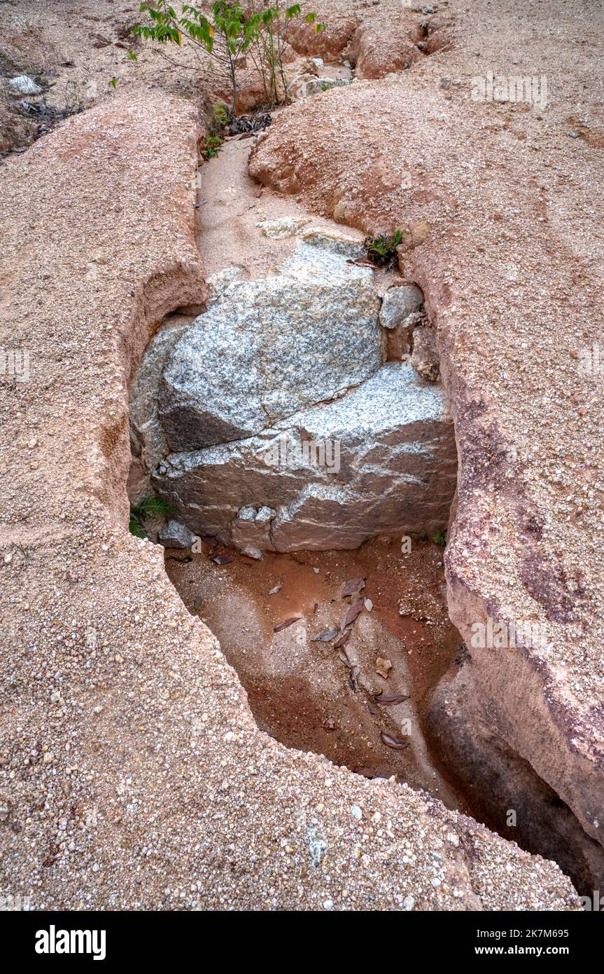 erosion scene around the quarry landscape area Stock Photo - Alamy