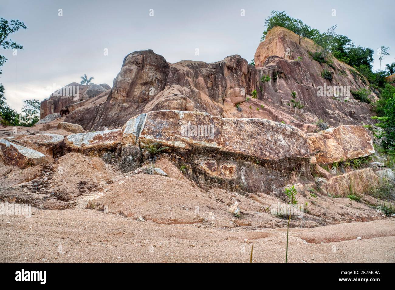 erosion scene around the quarry landscape area Stock Photo - Alamy