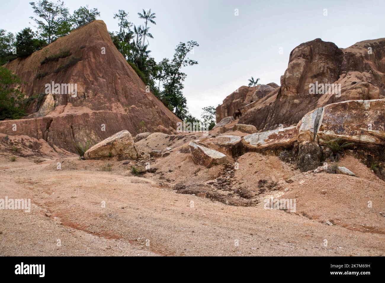erosion scene around the quarry landscape area Stock Photo - Alamy