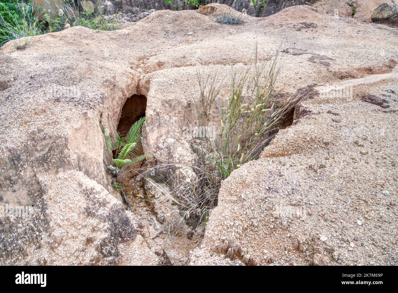 erosion scene around the quarry landscape area Stock Photo - Alamy