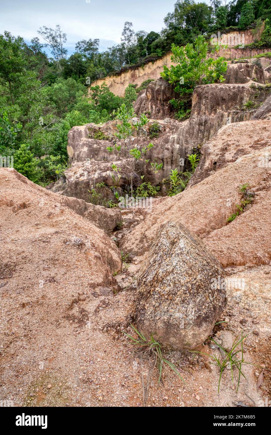 erosion scene around the quarry landscape area Stock Photo - Alamy