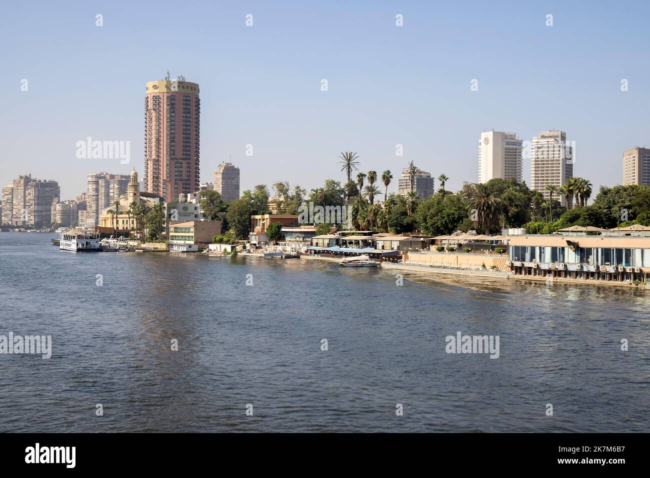 view of the river nile as it flows through the centre of cairo egypt ...