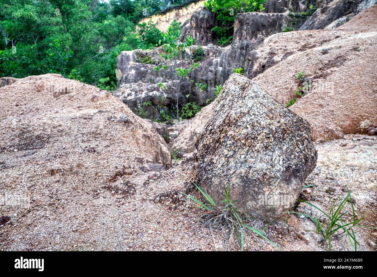 erosion scene around the quarry landscape area Stock Photo - Alamy