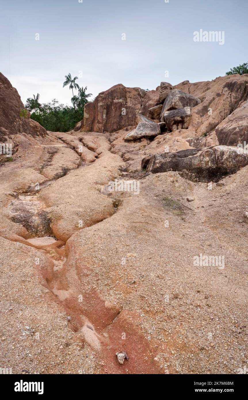 erosion scene around the quarry landscape area Stock Photo - Alamy