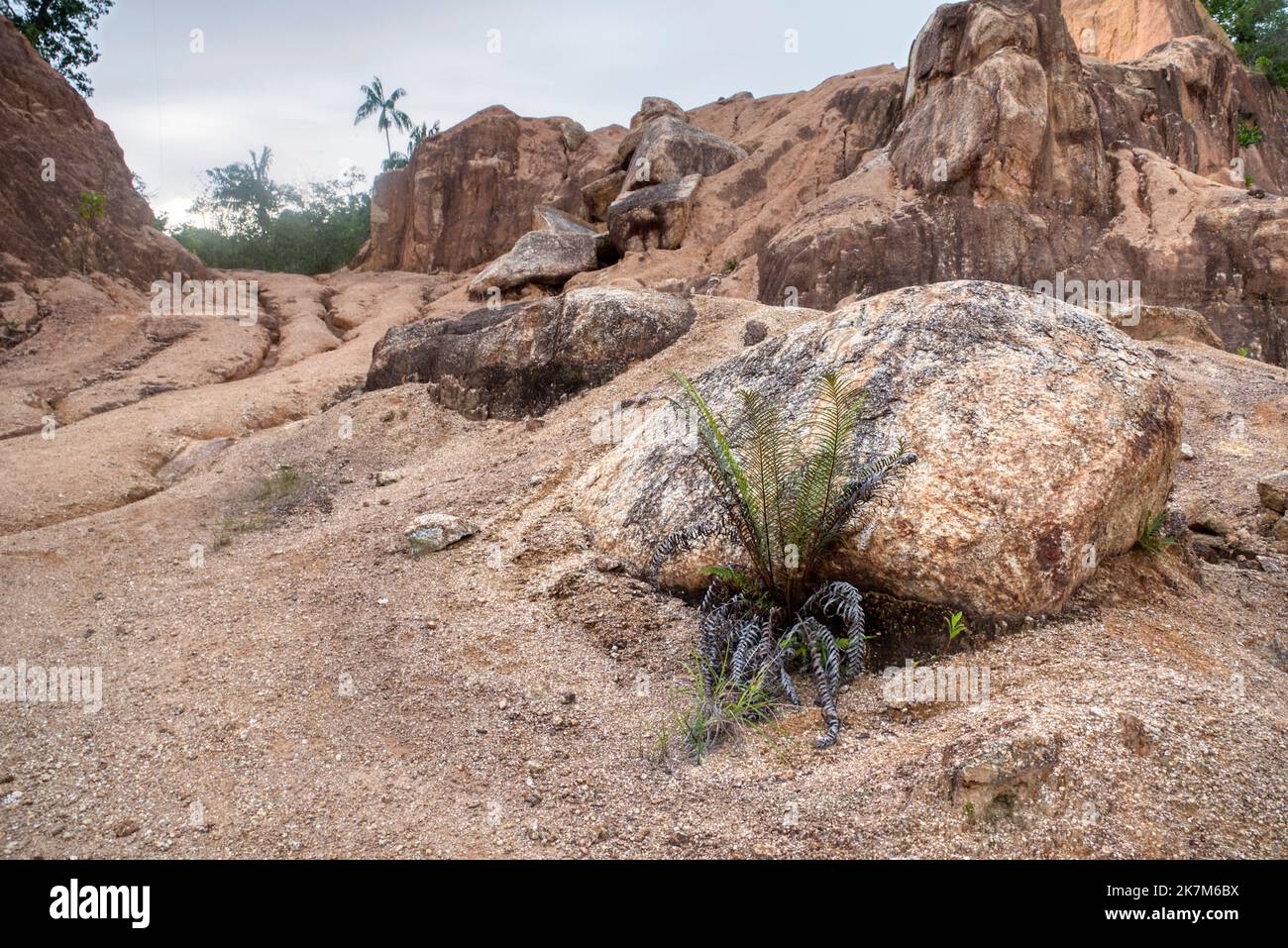 erosion scene around the quarry landscape area Stock Photo - Alamy
