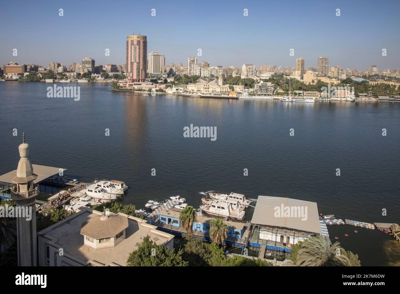 view of the river nile as it flows through the centre of cairo egypt ...
