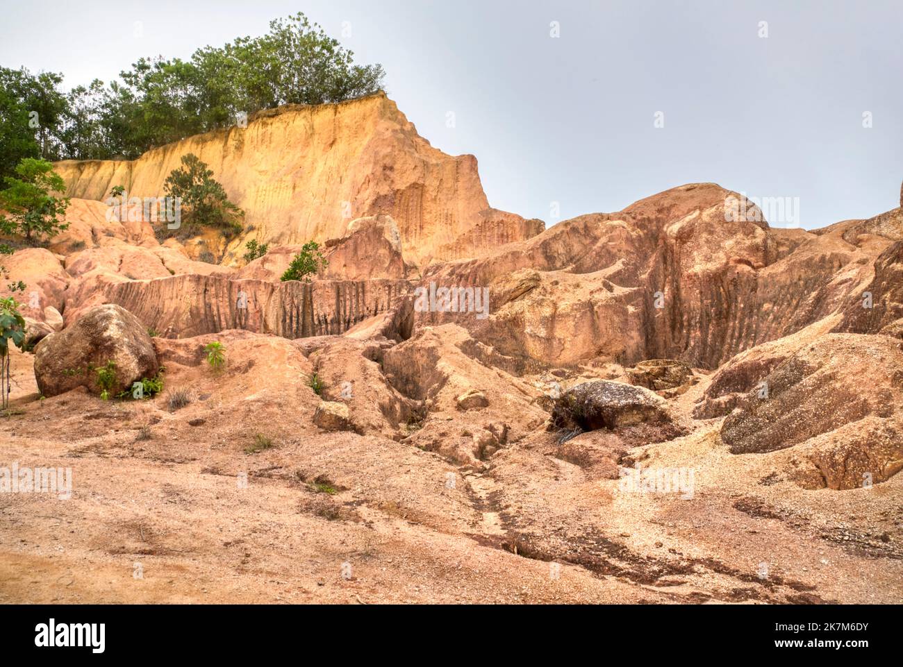 erosion scene around the quarry landscape area Stock Photo - Alamy