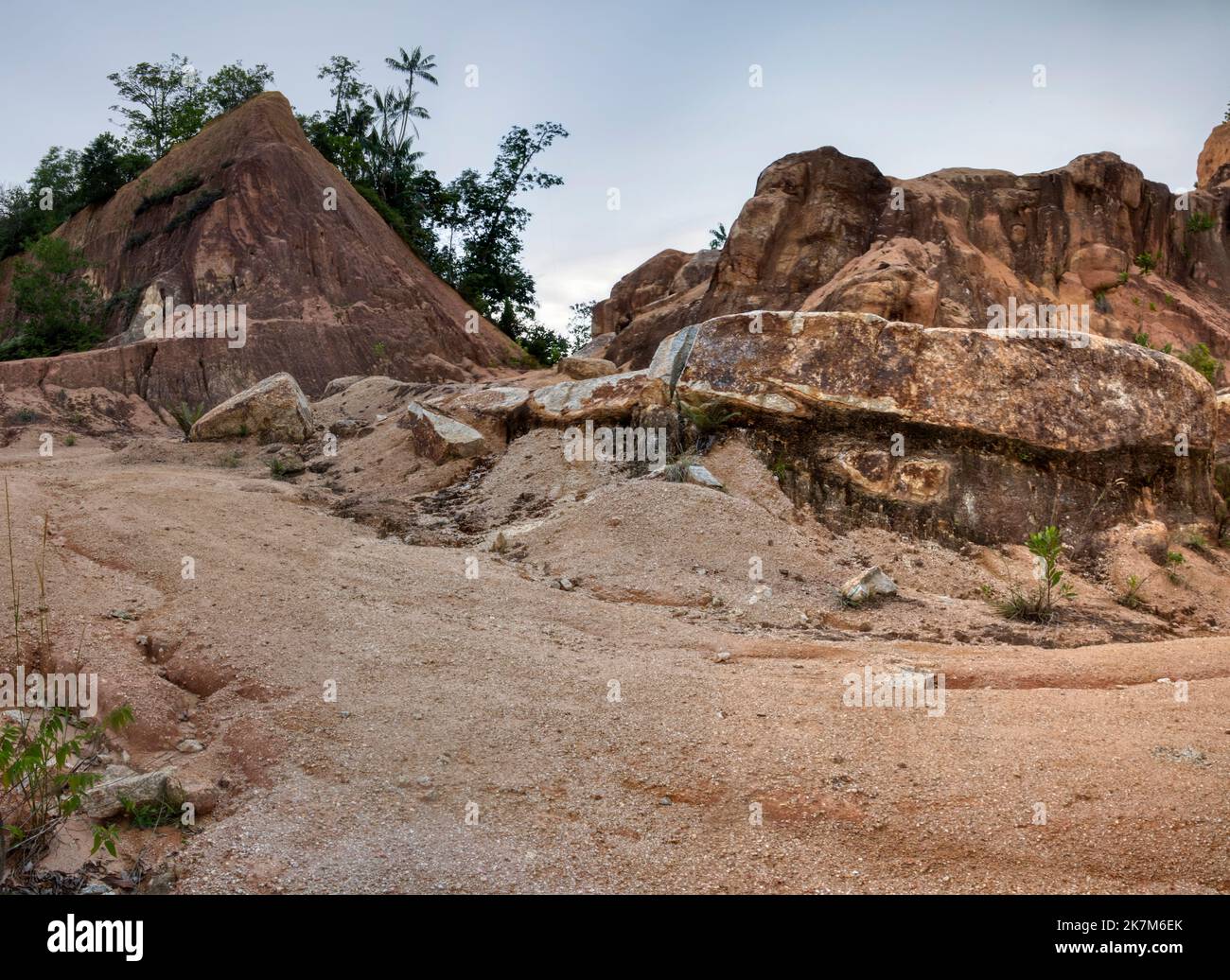 erosion scene around the quarry landscape area Stock Photo - Alamy