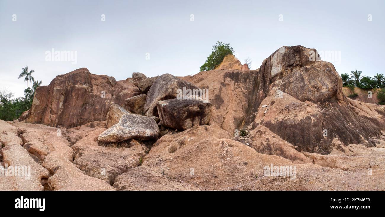 erosion scene around the quarry landscape area Stock Photo - Alamy
