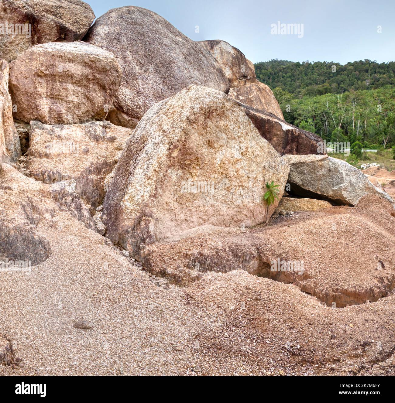 erosion scene around the quarry landscape area Stock Photo - Alamy