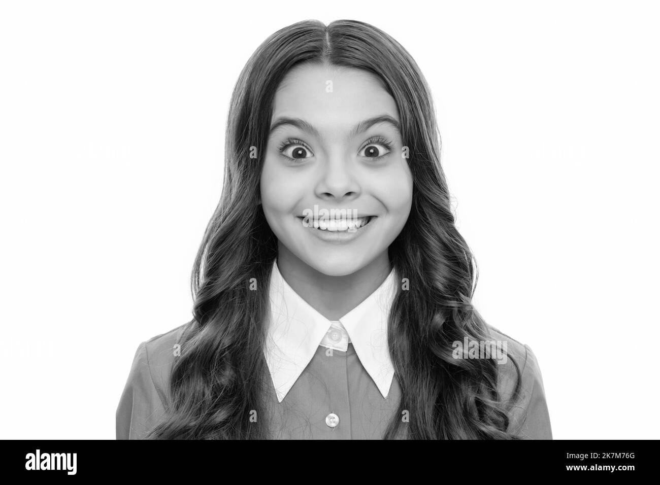 portrait of happy child isolate on white background. express positive ...