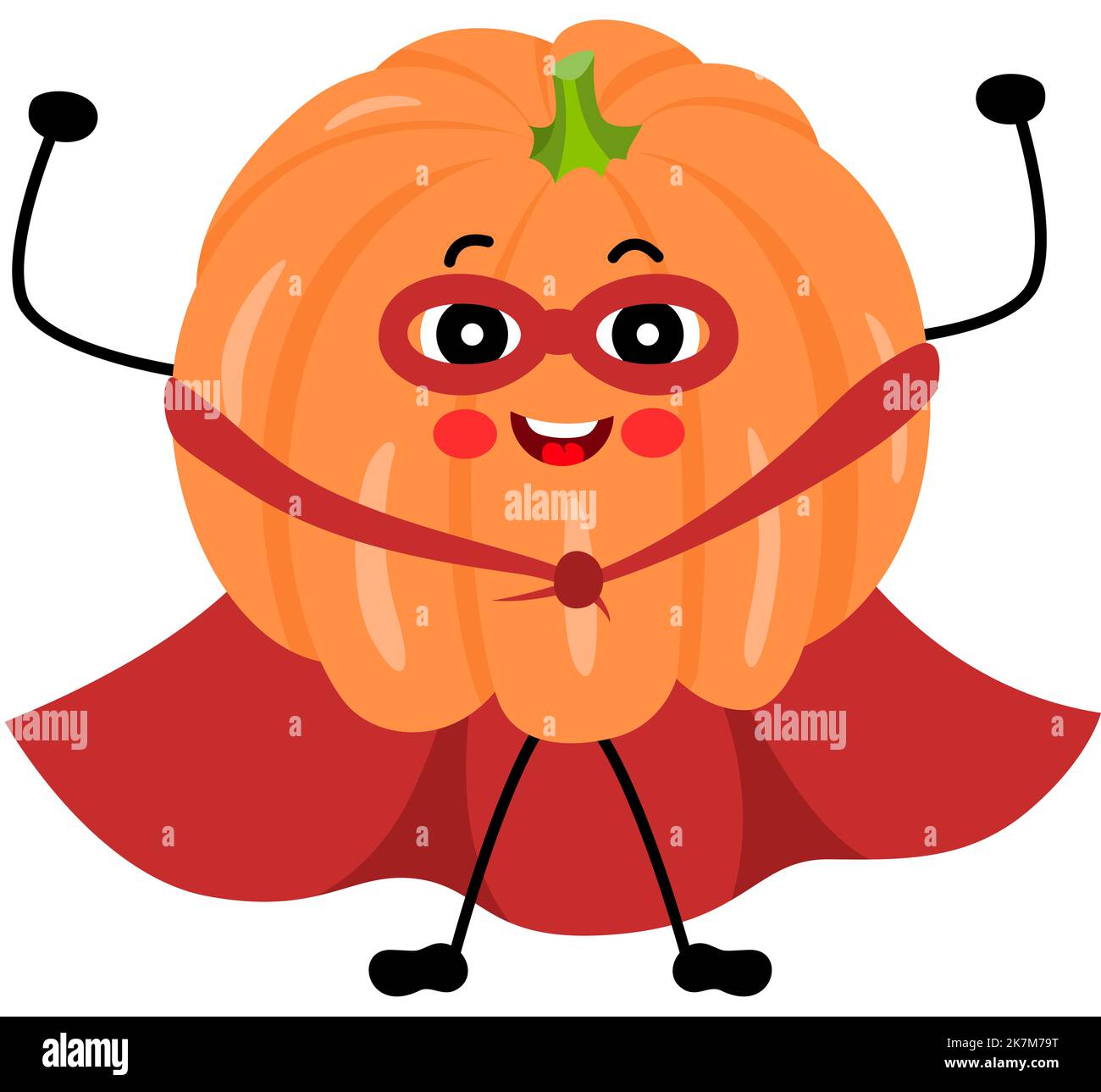 Funny pumpkin mascot in traditional costume of superhero Stock Photo ...