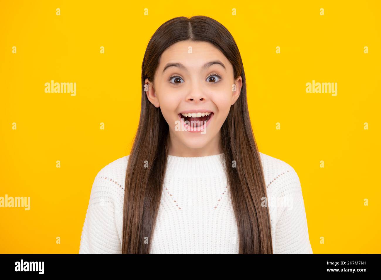 Childrens day. Excited kids face. Amazed expression, cheerful and glad ...