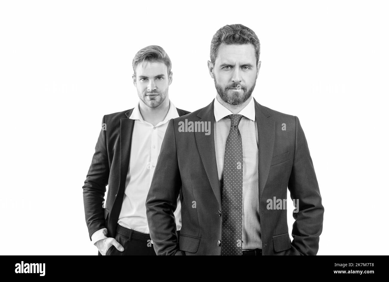 two men in formalwear. businessmen on business meeting. boss and ...