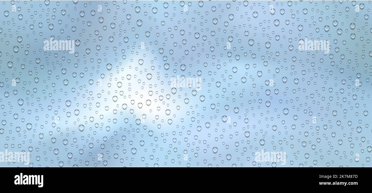 Seamless texture of raindrops on window against a cloudy sky Stock ...
