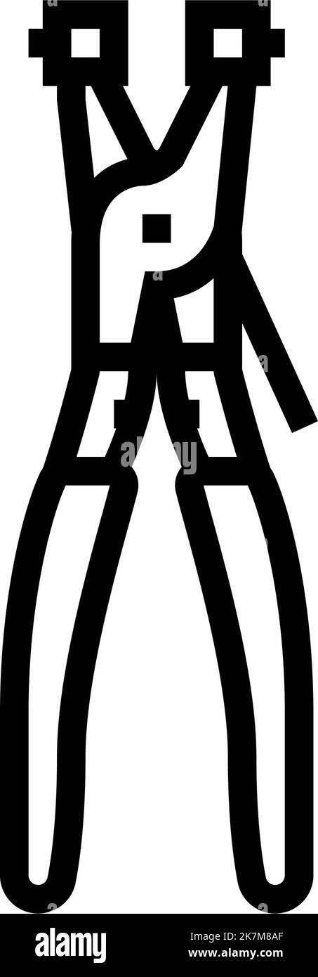 hose clamp pliers line icon vector illustration Stock Vector Image ...