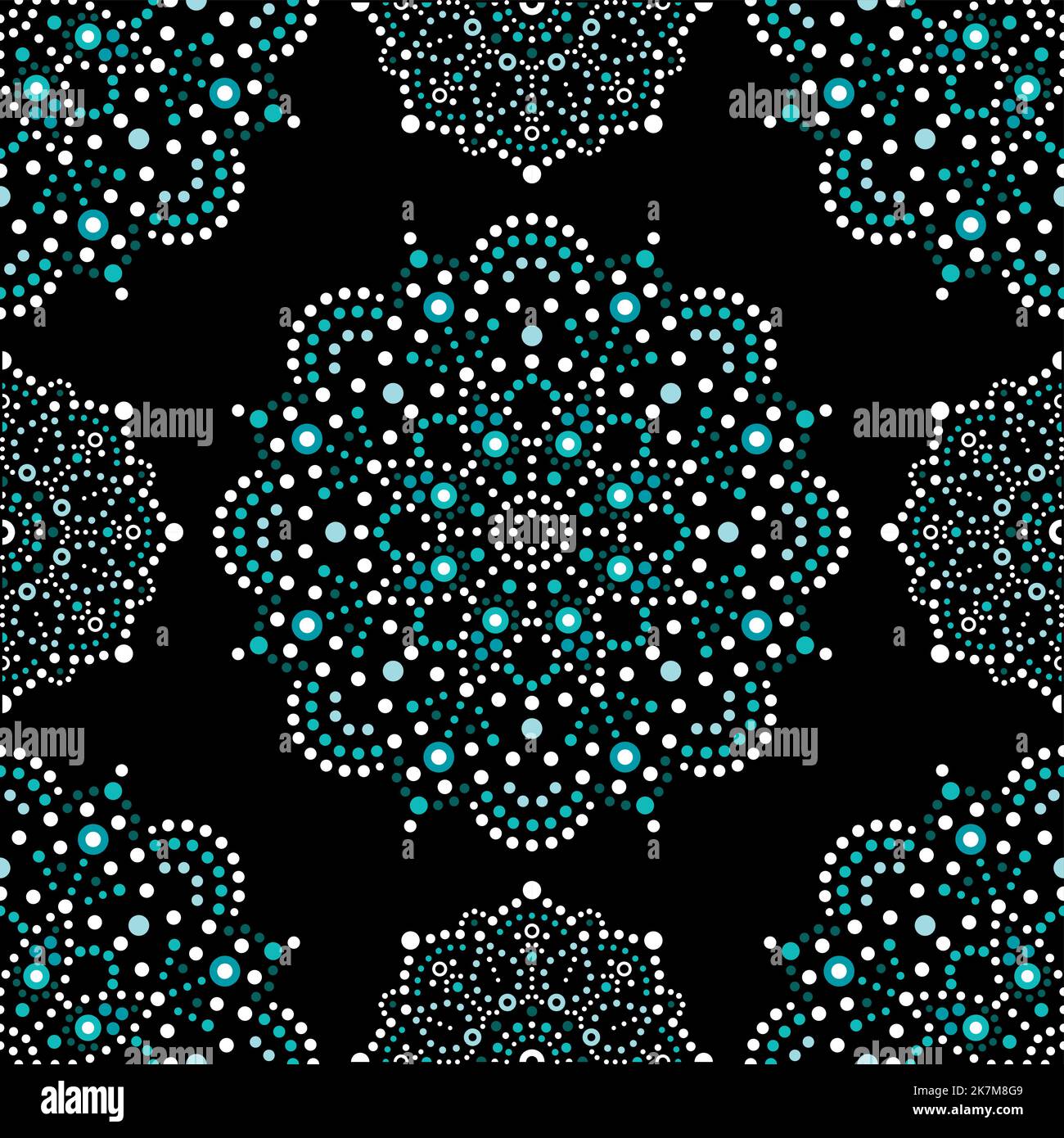 Aboriginal dot painting mandala seamless vector pattern, Australian folk art design Stock Vector ...