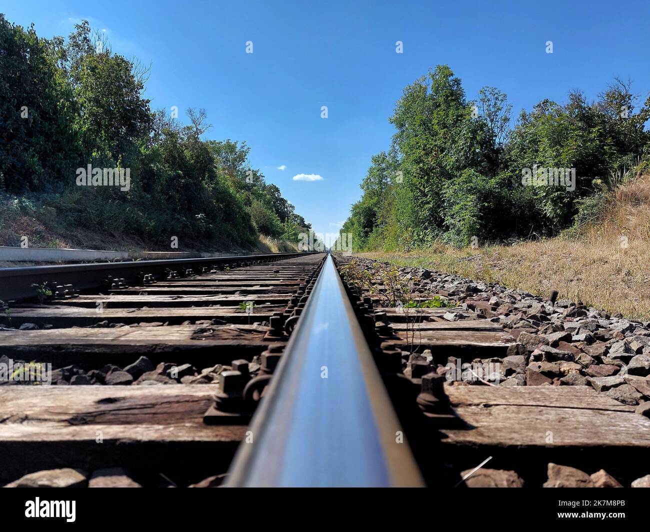 Close up straight railway hi-res stock photography and images - Alamy