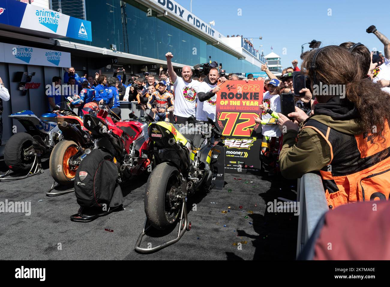 Phillip Island, Australia, 16 October, 2022. Marco Bezzecchi of Italy ...