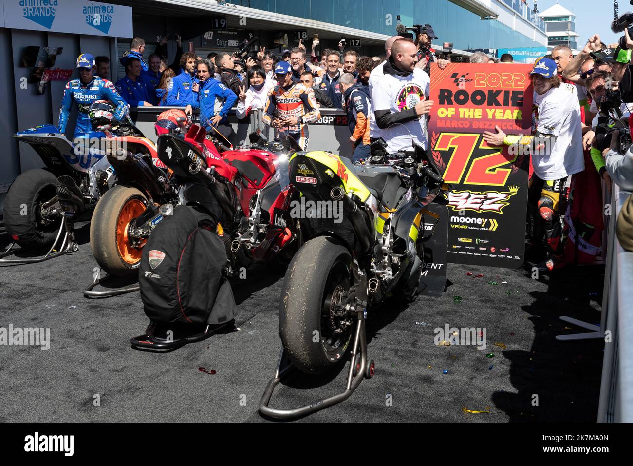 Phillip Island, Australia, 16 October, 2022. Marco Bezzecchi of Italy ...