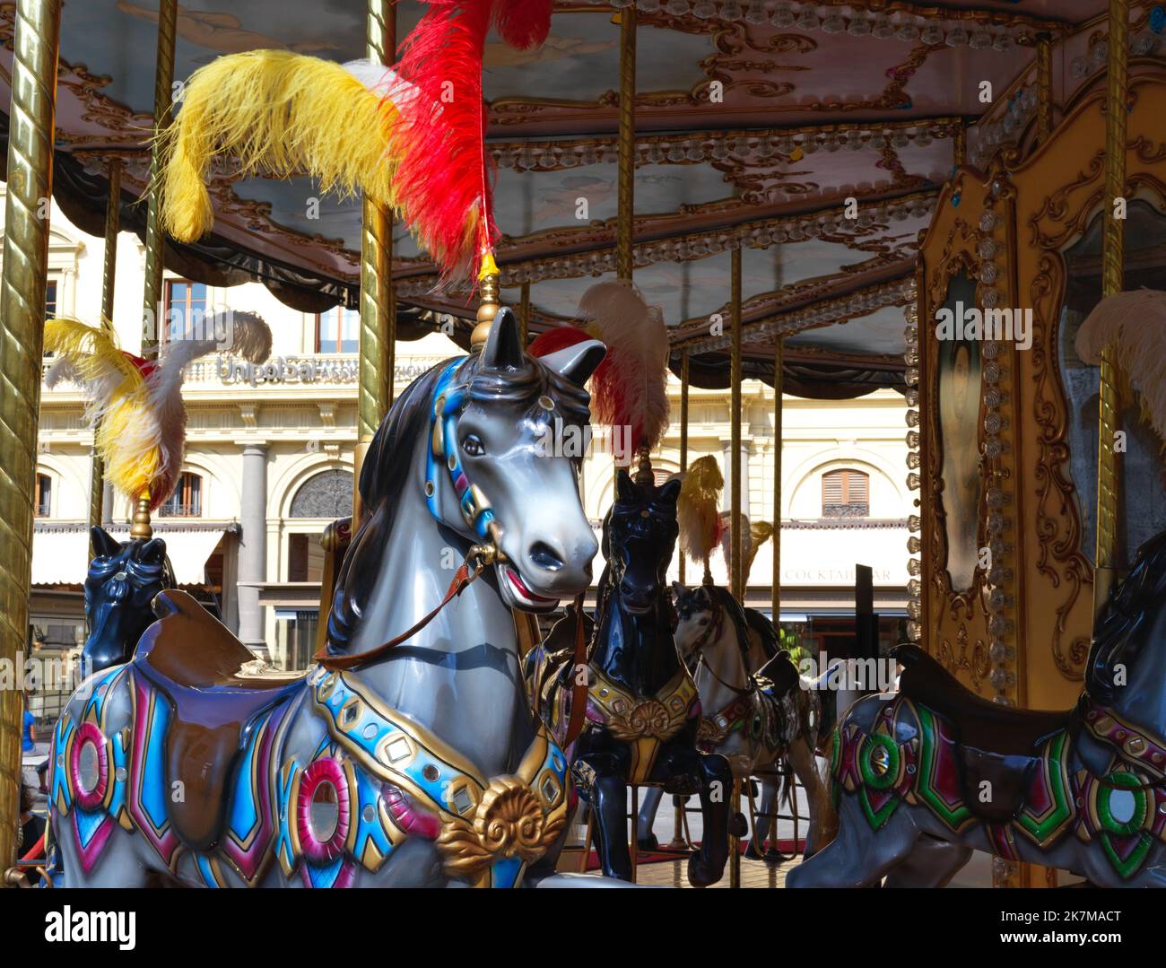 Horse on a merry-go-round Stock Photo - Alamy