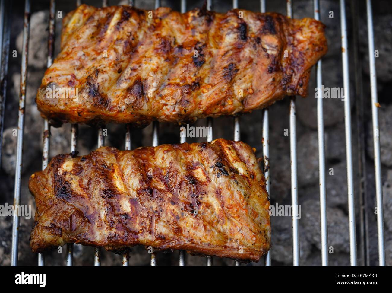 grilled meat from the charcoal grill Stock Photo - Alamy
